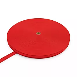 Polyester webbing - 25mm - 1,200kg - 100m roll - Red - Colorfast | Metaltis