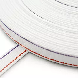 Roller shutter webbing strap - White with red and purple stripes (22mm ...