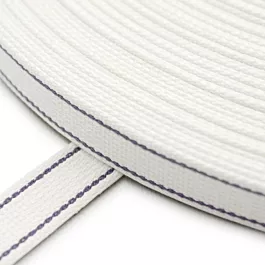 Roller shutter webbing strap - White with 2 purple stripes (22mm ...