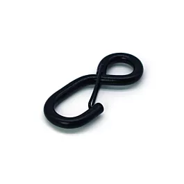 S-hook with a keeper - Rubber-coated - 1000kg - 25mm - Black | Metaltis