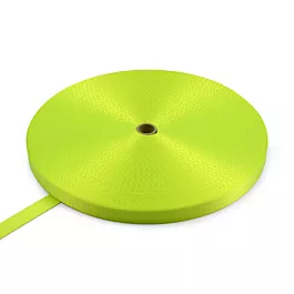 Polyester webbing - 25mm - 1,200kg - 100m roll - Fluorescent yellow ...