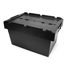 Stackable Storage Box with Lid - 60x40x34cm – Black | Metaltis