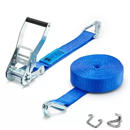 Tie-Down Strap - 5T - 50mm – 2-part - Ratchet - Double J-hook/ Open ...