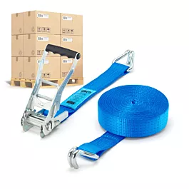 Pallet Tie-downs - 5T - 10m - 50mm - 2-part - Double J-hook - Blue ...