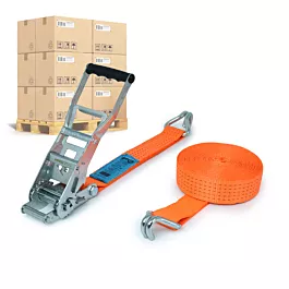 Pallet Tie-downs ERGO 5T - 9m - 50mm - 2-part - Double J-hook - STF500 ...